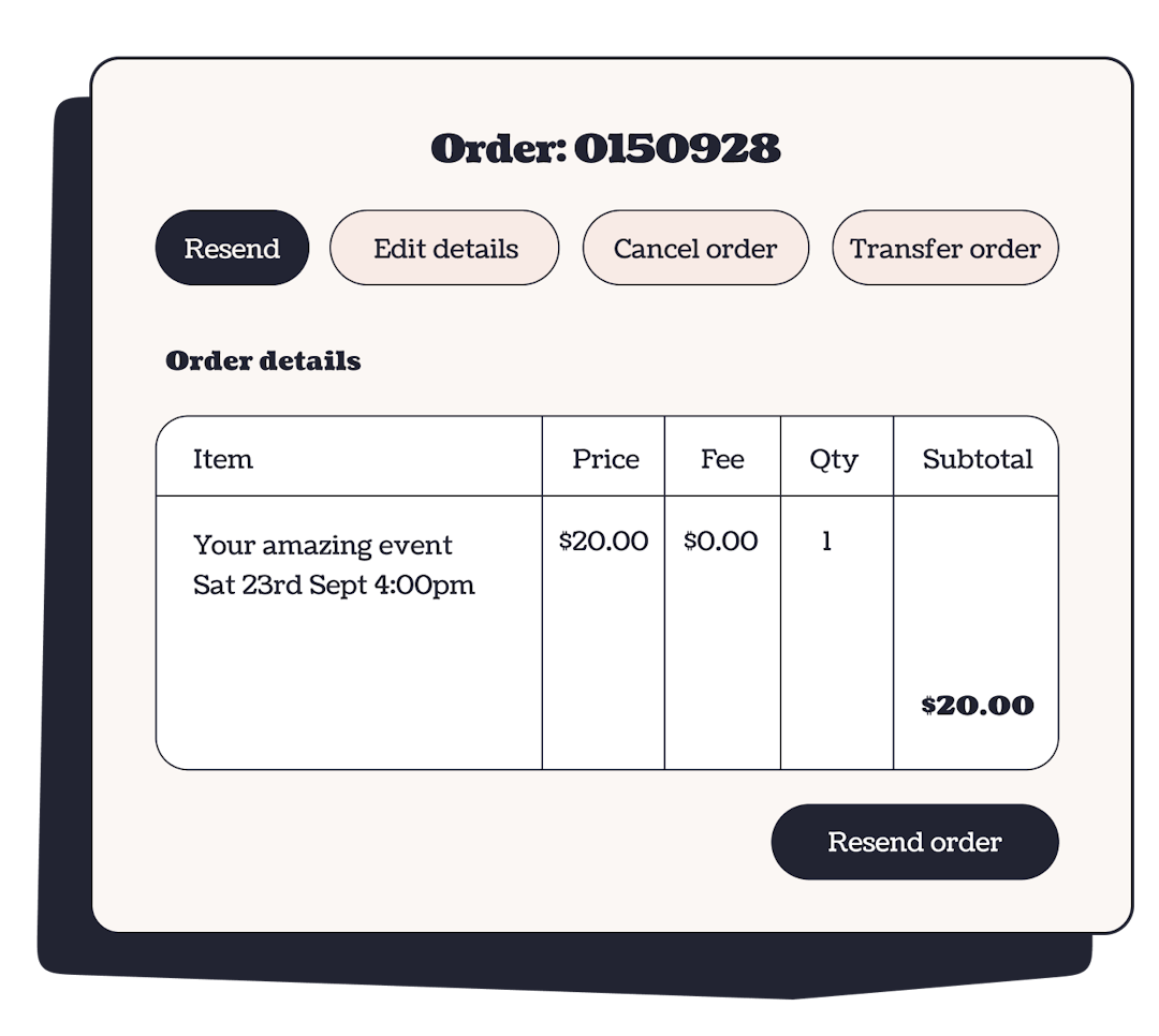 Manage your orders | Ticket Tailor